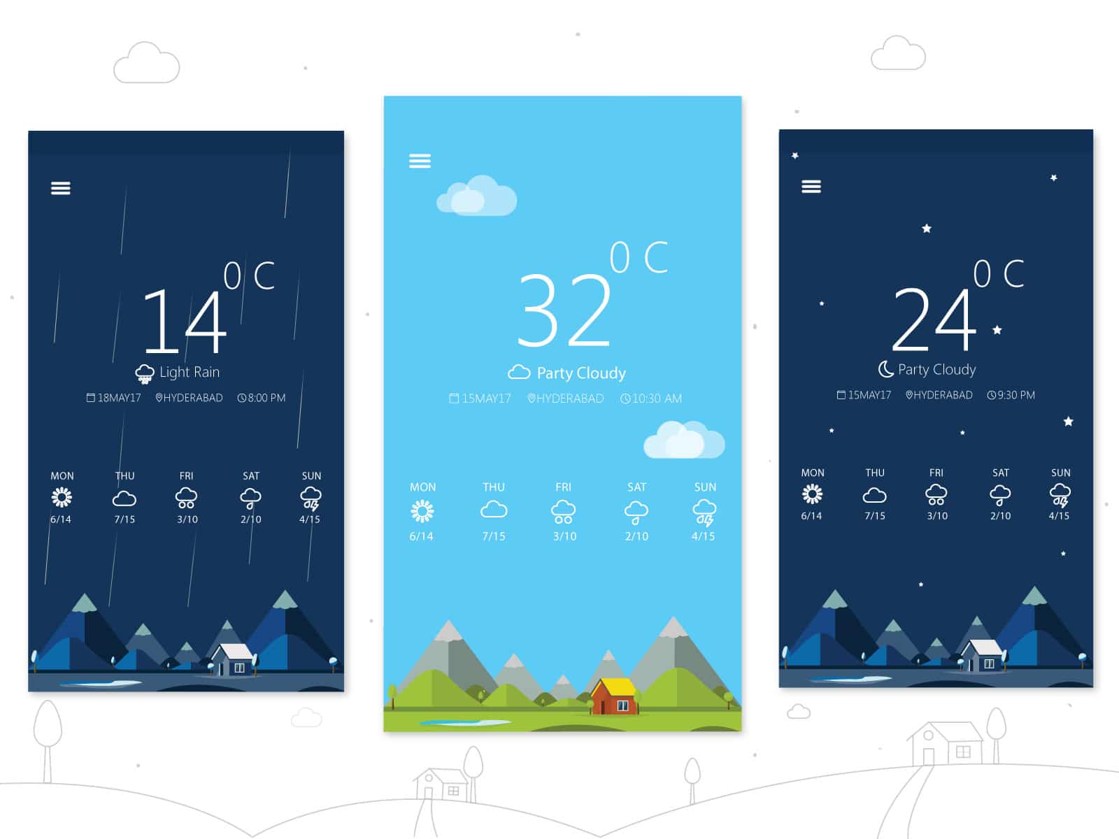 30 Cool Weather Mobile App Designs for Your Inspiration - Hipsthetic 30 Cool Weather Mobile App Designs for Your Inspiration - Hipsthetic